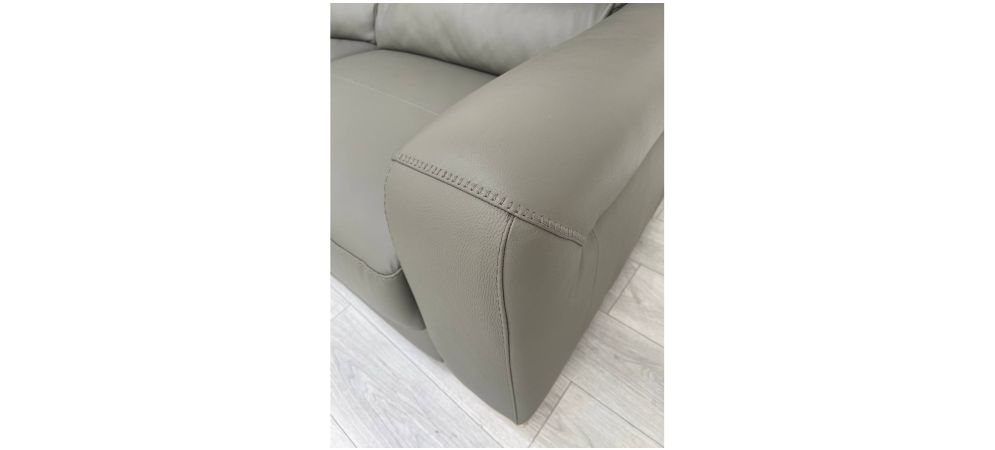 Lucca Grey 1C1 Leather Corner Sofa Sisi Italia Semi Aniline With Wooden Legs High Street Furniture Store Cancellation 50203