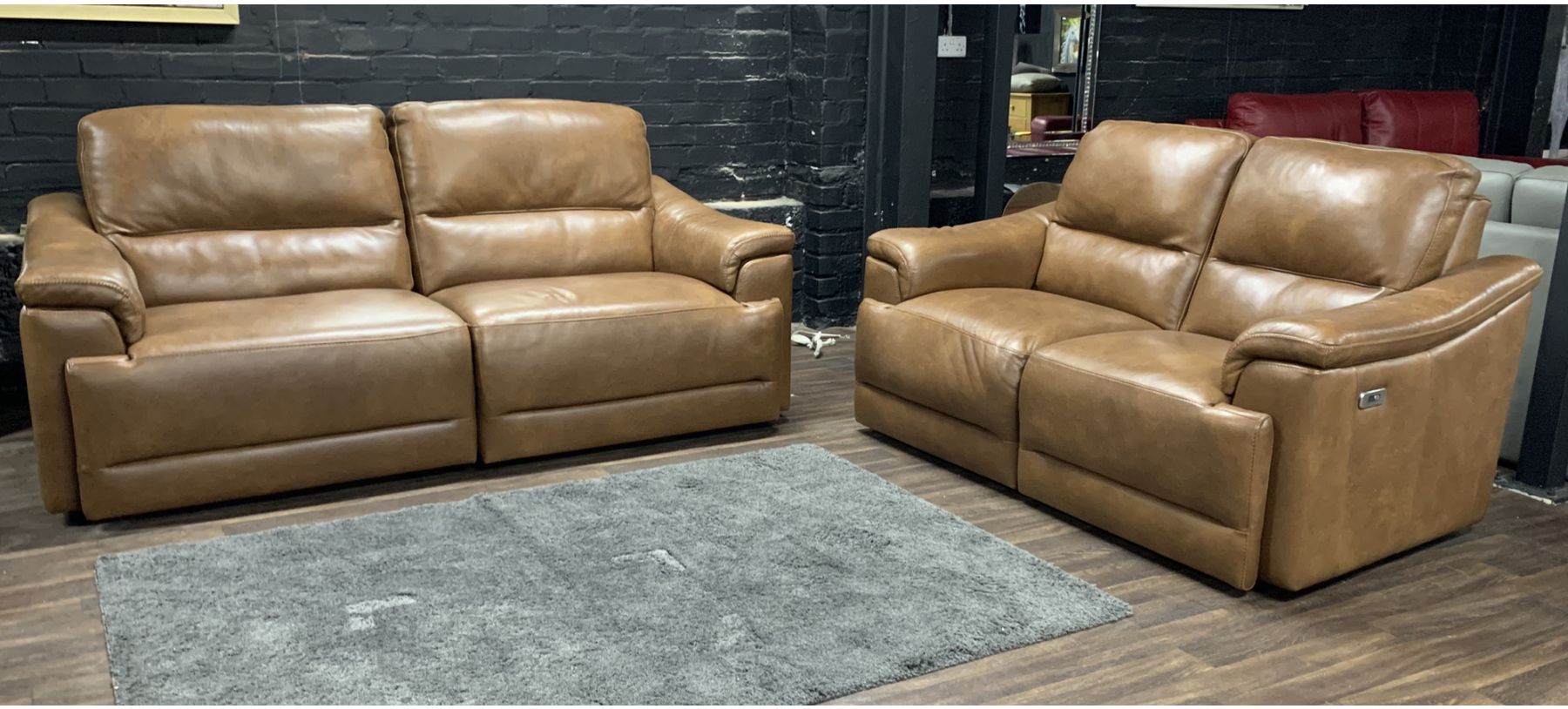 Tan Leather Sofa Set Cabinets Matttroy